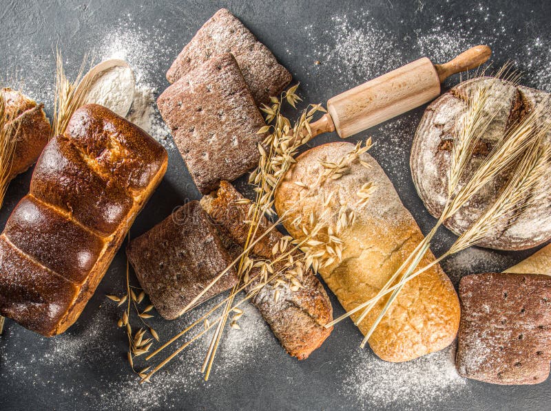 Various bread set stock photo. Image of pastry, breakfast - 209199102