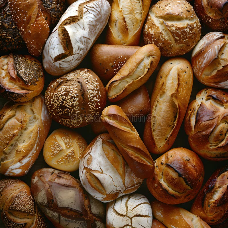Various Breads Displayed on a Table Made from Natural Ingredients and ...