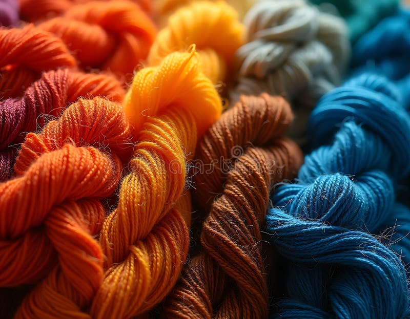 Various Bright Colorful Twisted Yarns Pattern Background Stock ...