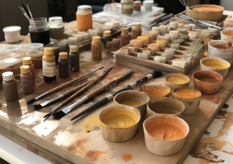 Various Brushes for Drawing. Artist S Tools. Creative Workshop for ...