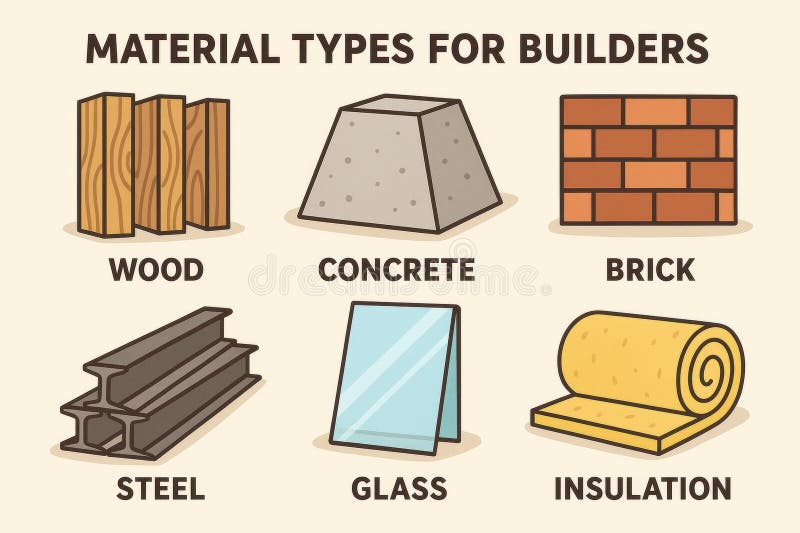 Various Building Materials Displayed for Construction Professionals To ...