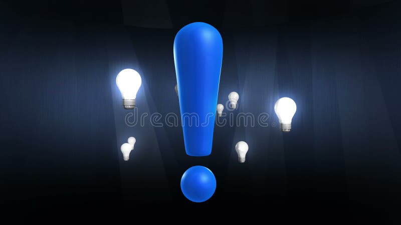 Various Bulb Light Move Around Exclamation Mark .(included Alpha) Stock ...