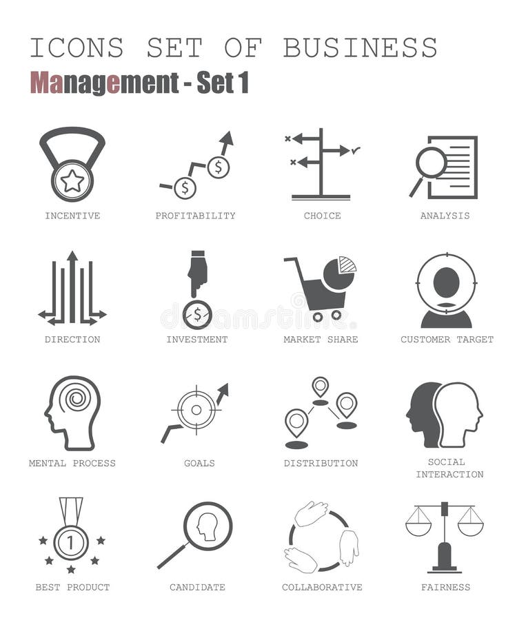 Various Business Icon Set. Vector Editable Stock Vector - Illustration ...