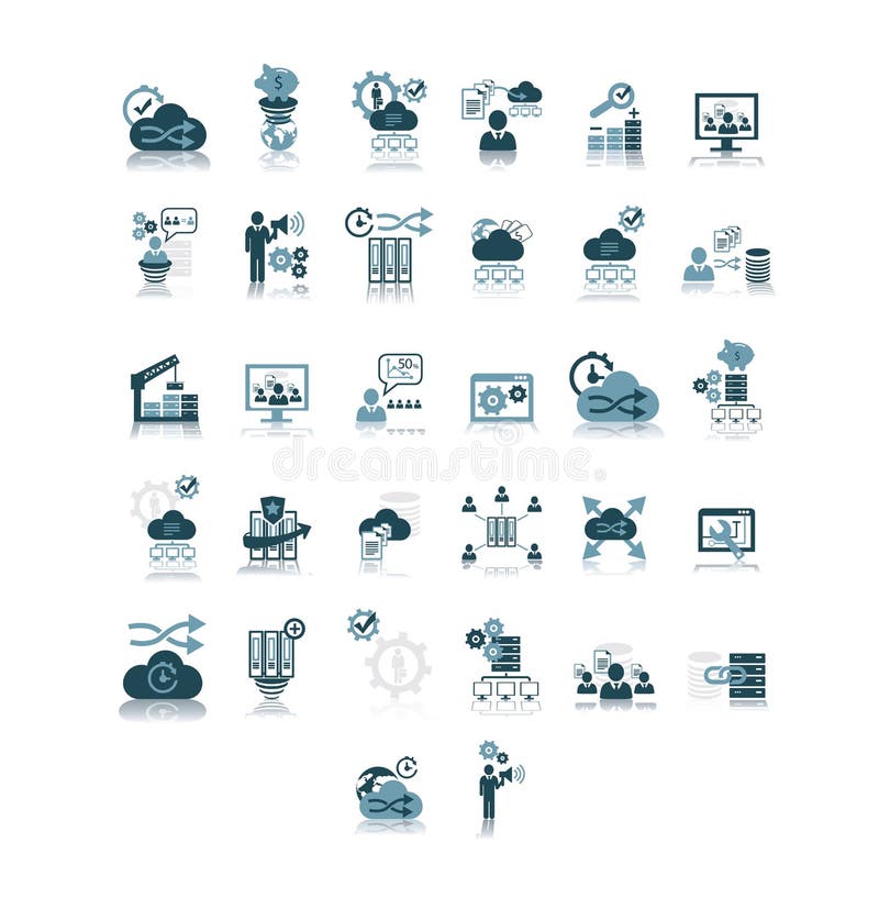Various Business Thought Process Symbols Stock Vector - Illustration of ...