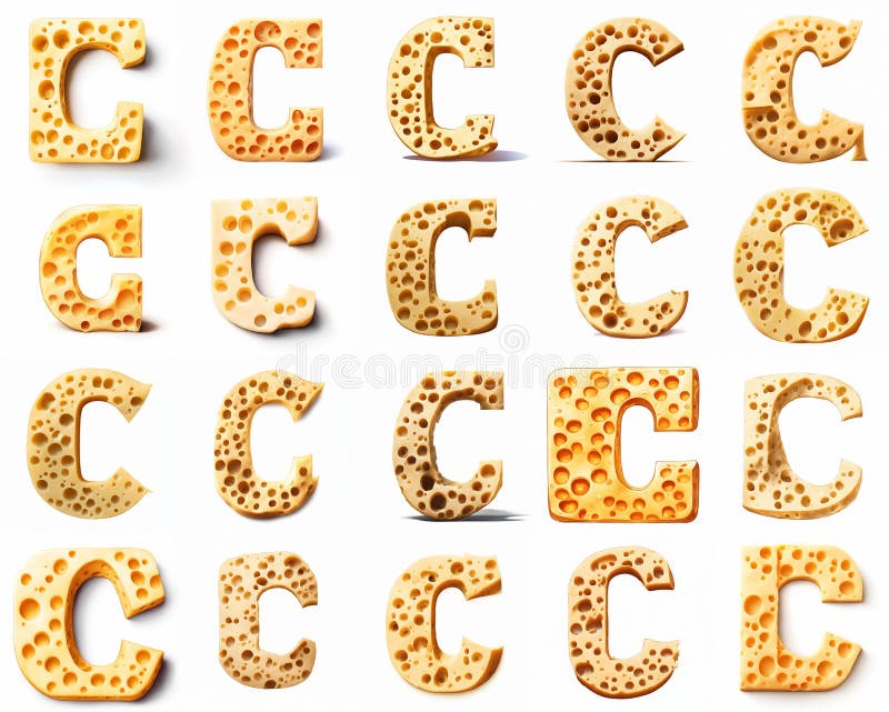 Various C Shaped Letters on White Background Stock Illustration ...