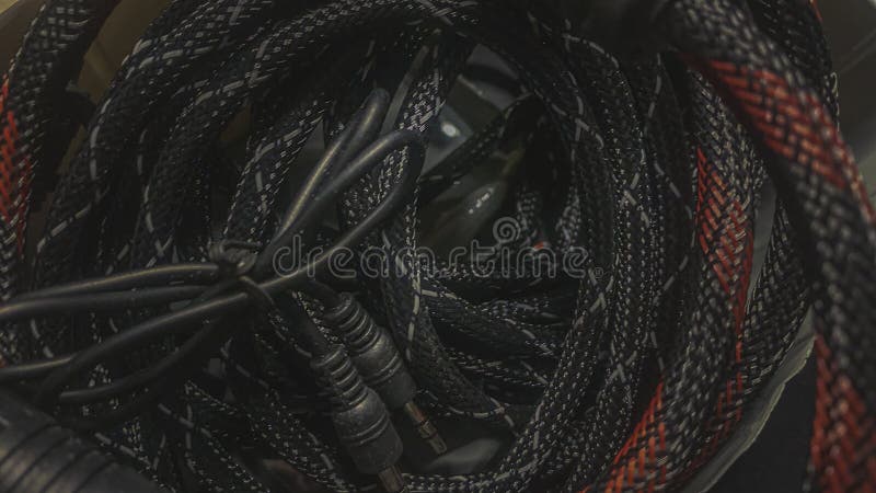 Various Cables in a Box with Rag Braid Stock Photo - Image of metal ...