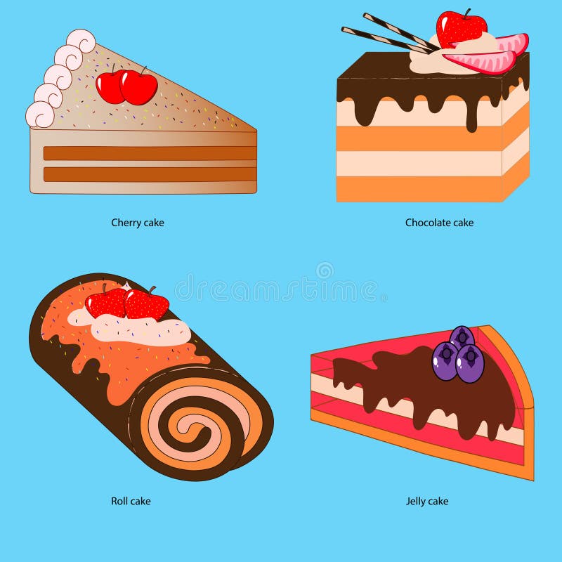 Various cakes stock vector. Illustration of happy, baked - 285215135