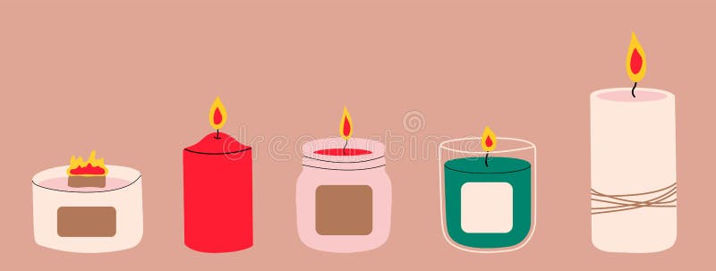 Various Candles. Different Shapes and Sizes Stock Vector - Illustration ...
