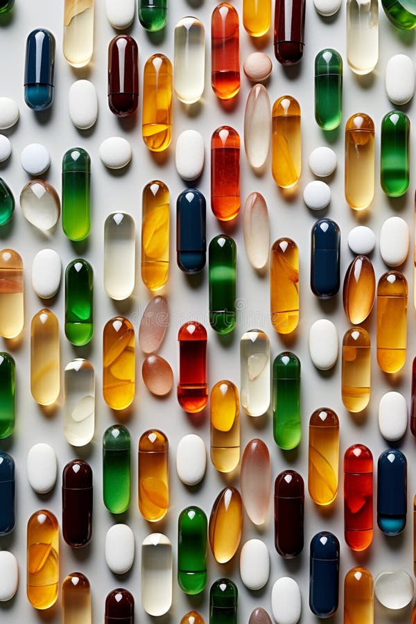 Various Capsules and Supplements. Generative AI, Stock Image - Image of ...