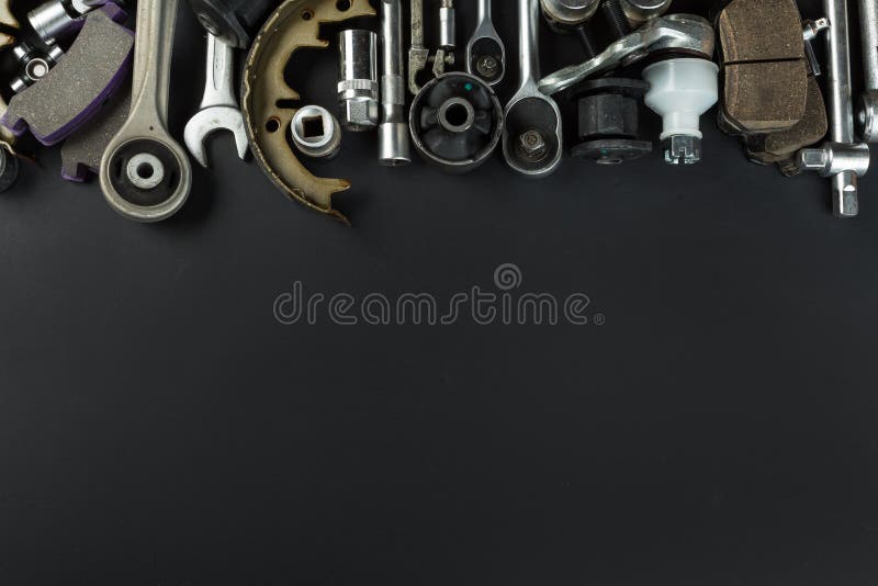 Various Car Parts and Tools Stock Photo - Image of engine, plug: 142112644