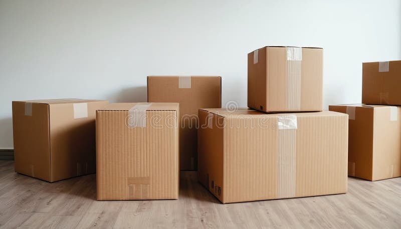 Various Cardboard Boxes for Delivery Isolated on White Stock Photo ...