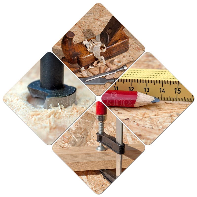 Various Carpentry Tools in a Collage Stock Image - Image of tool, tools ...