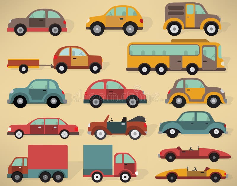 Various cars collection stock vector. Illustration of signs - 64315948