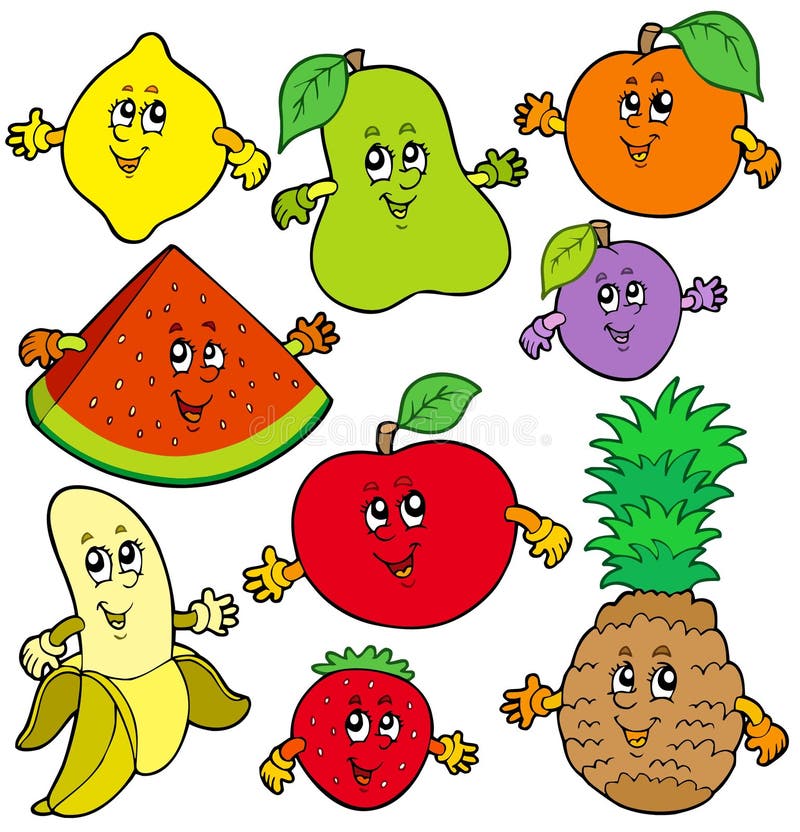 Cartoon Fruit Collection stock vector. Illustration of clipart - 9030524