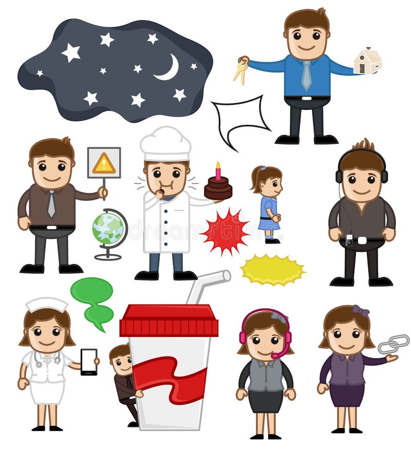 Various Cartoon and Kids Vector Illustrations Stock Vector ...