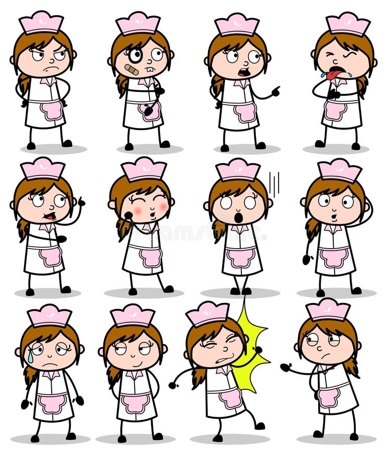 Various Cartoon Waitress Poses - Set of Concepts Vector Illustrations ... Various Cartoon Waitress Poses - Set of Concepts Vector Illustrations ...