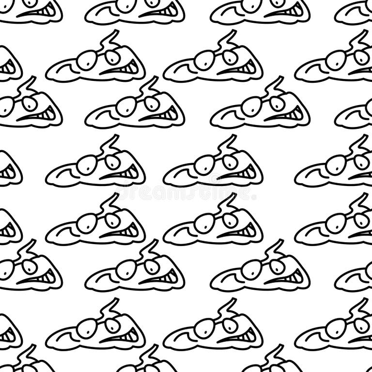 Various Cartoonish Faces with Big Eyes and Wide Grins are Arranged in a ...