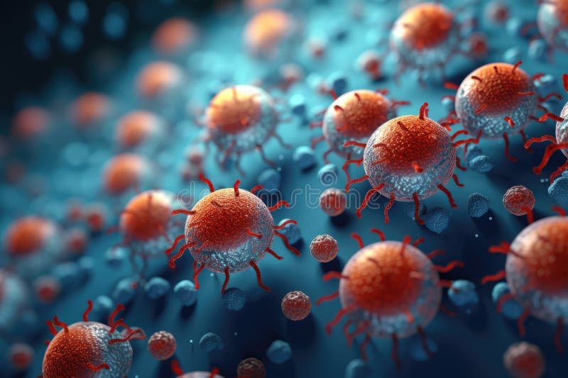 Various Cell 3D Illustration a 3D Microscope View Ai Generated Stock ...