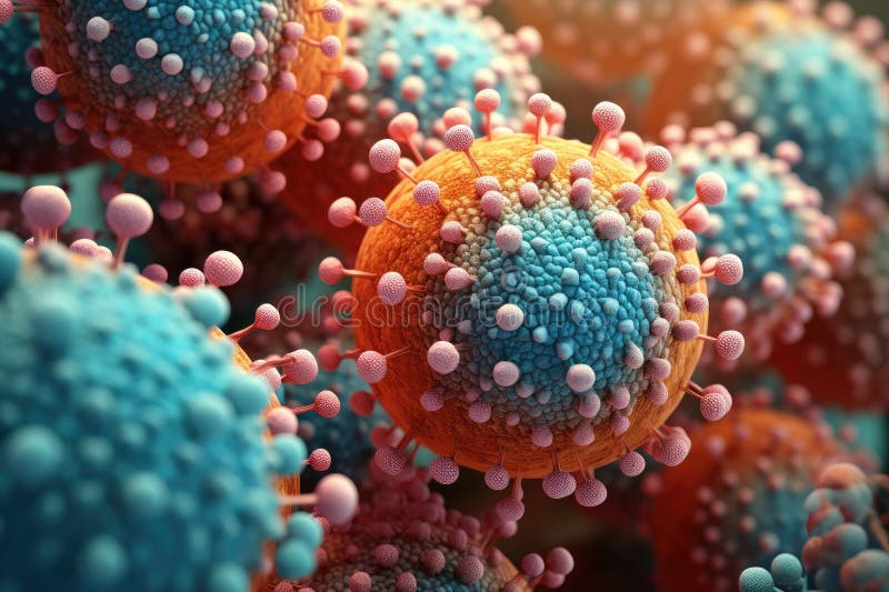 Various Cell 3D Illustration a 3D Microscope View Ai Generated Stock ...