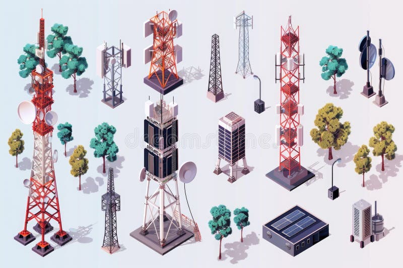 Various Cellular Tower Structures, Useful for Architectural or Urban ...