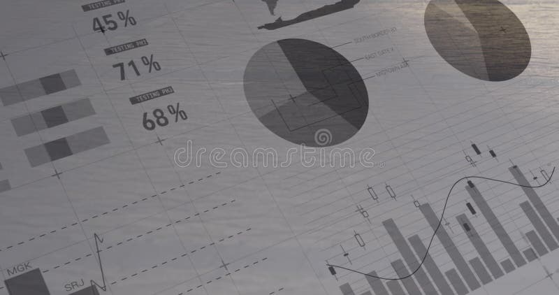 Various Charts and Graphs Project on a Surface Stock Image - Image of ...