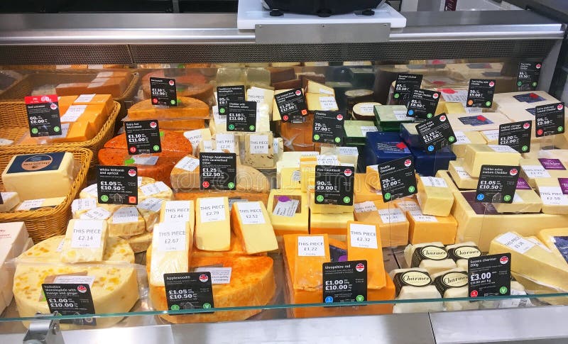 Various Cheese in a Store Display. Editorial Photography - Image of ...