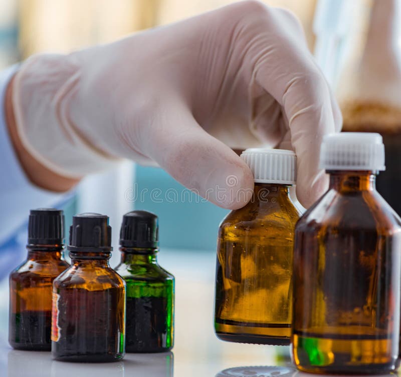 Various Chemical Solutions in the Lab Stock Image - Image of medicine ...