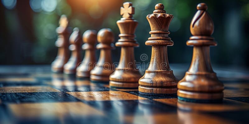 Various Chess Pieces Arranged on Top of a Chessboard in a Strategic ...