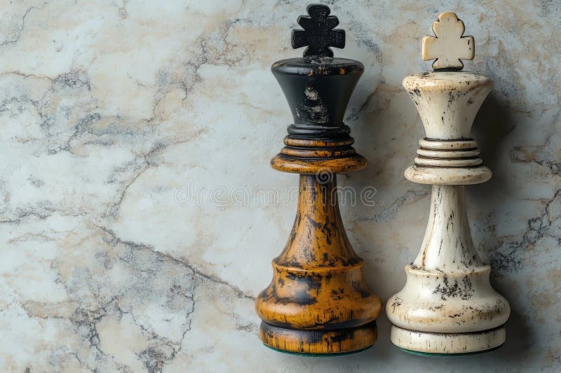 Various Chess Pieces are Arranged on a White Background in a Flat Lay ...