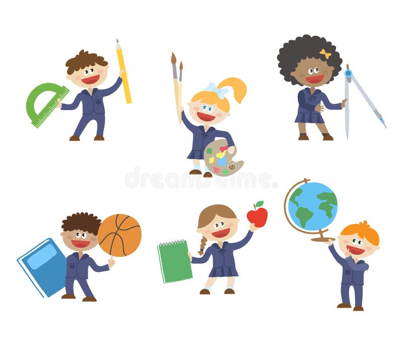 Various School Subjects on a White Background. Vector. Stock Vector ...