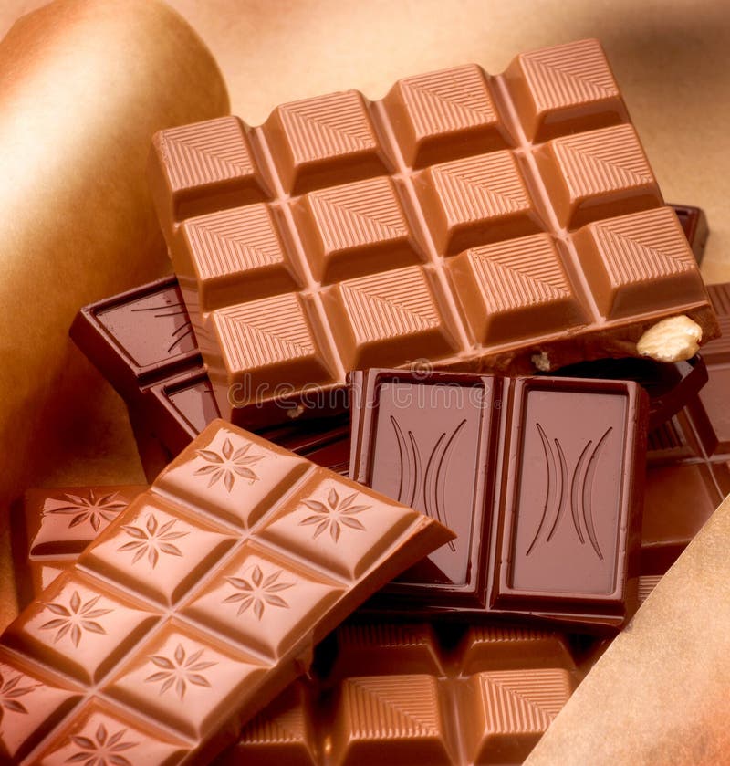 Various chocolate bars stock photo. Image of black, background - 15371342