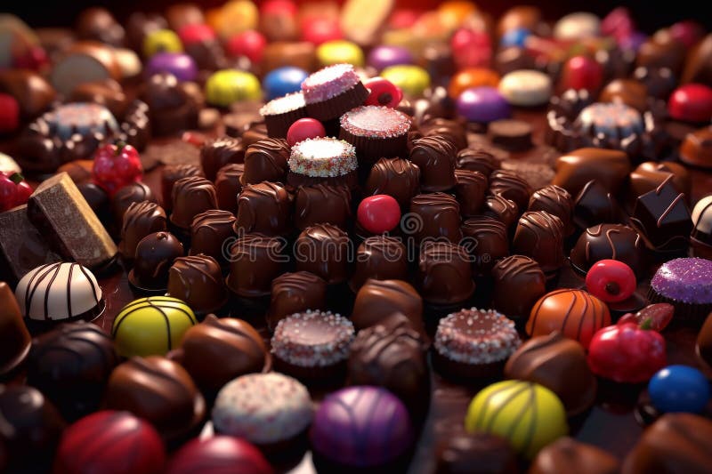 Various Chocolates. Chocolate Sweets Stock Illustration - Illustration ...