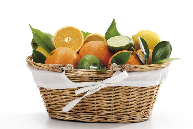 Various Citrus Fruits in Basket Stock Image - Image of ripe, choice ...