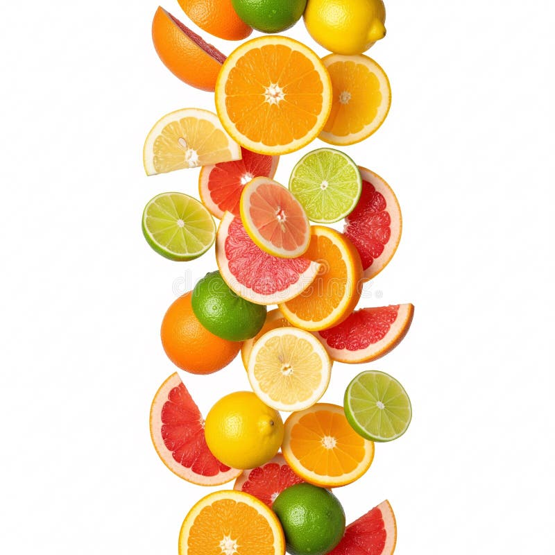 Various Citrus Fruits Falling Down, Creating a Dynamic and Fresh Image ...