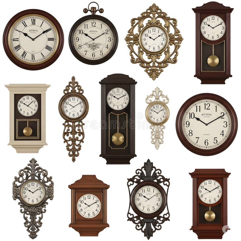 Classic Wall Clock Designs Stock Illustrations – 198 Classic Wall Clock ...