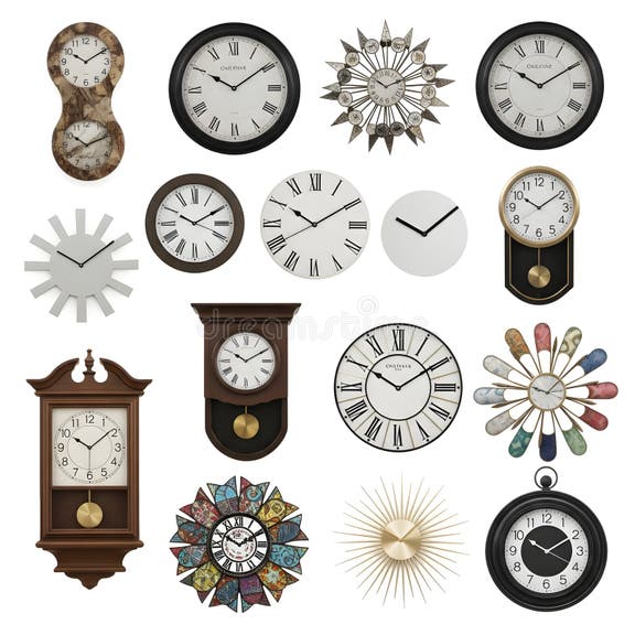 Various Classic Wall Clock Designs with Different Numerals and ...