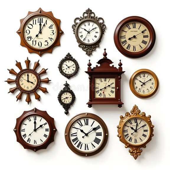 Various Classic Wall Clock Designs with Different Numerals and ...