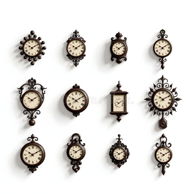 Classic Wall Clock Designs Stock Illustrations – 294 Classic Wall Clock ...