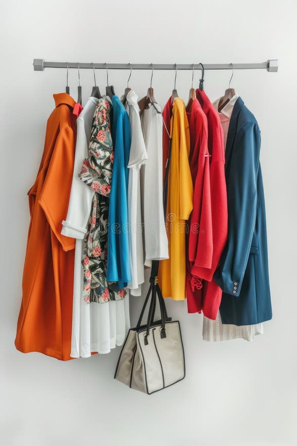 Various Clothes Hanging on a Rack. Suitable for Fashion or Retail ...