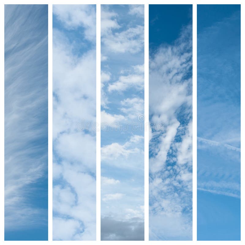 Sky & Clouds - Collage with Text : Sheep, Contrail and Cotton Stock ...