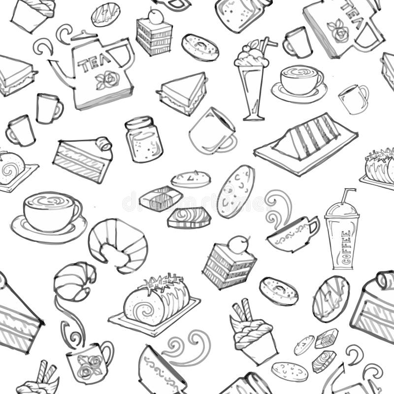 Coffee Cake Line Drawing Stock Illustrations – 2,463 Coffee Cake Line ...