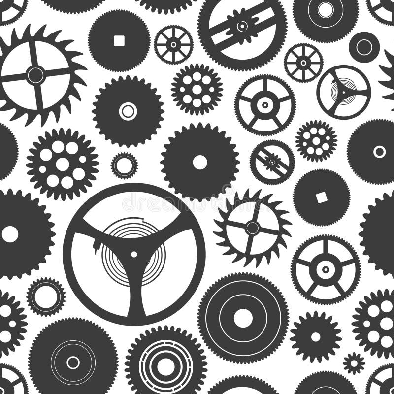 Seamless Cogwheels stock vector. Illustration of industrial - 10841258