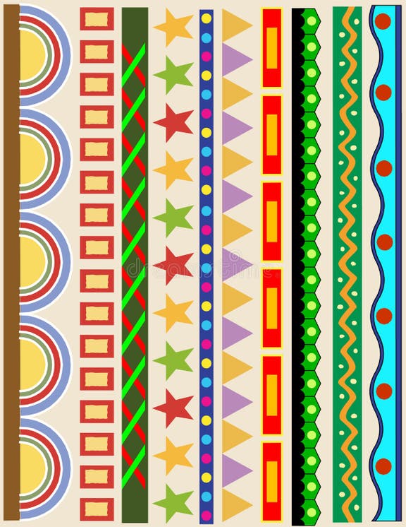 Various color border lines stock vector. Illustration of decorative ...