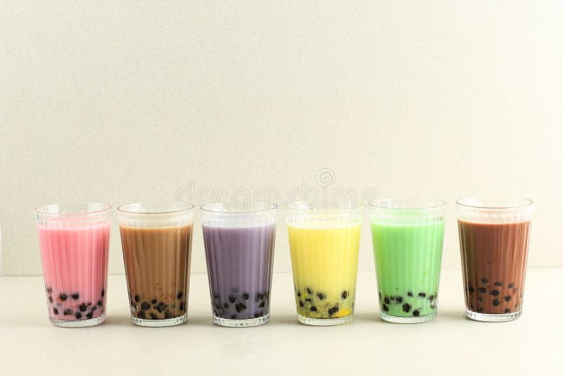 Various Color Bubble Boba Tea Drink Stock Image - Image of sorts ...