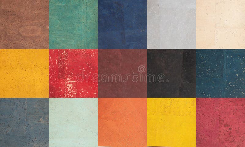 Various Color Cork Textures, Natural Cork Samples Stock Illustration ...