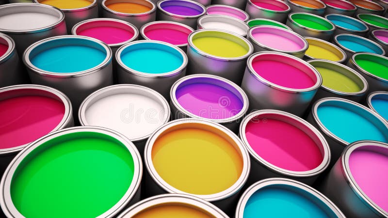 Paint cans stock illustration. Illustration of metal - 111559175