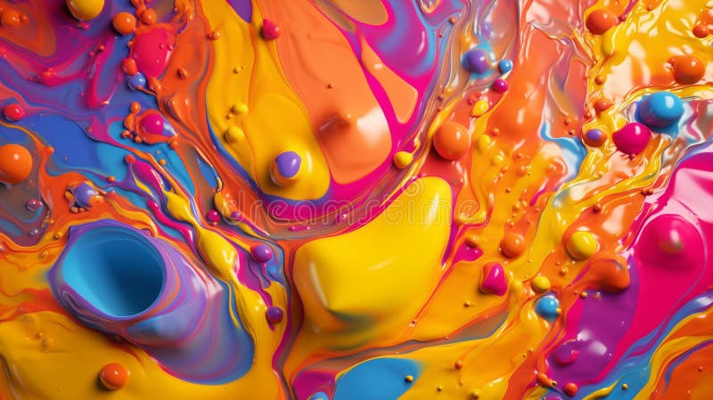 Splash of Various Color Paint. Created Using Ai Generative. Stock Illustration - Illustration of ...