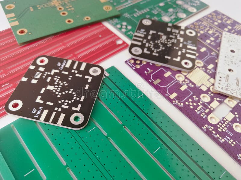 Various Color PCB Projects Close Up Stock Photo - Image of silkscreen ...