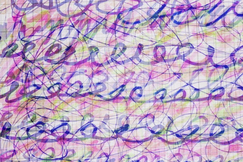 Defocused Scribbles on a Sheet of Paper. Stock Image - Image of ...