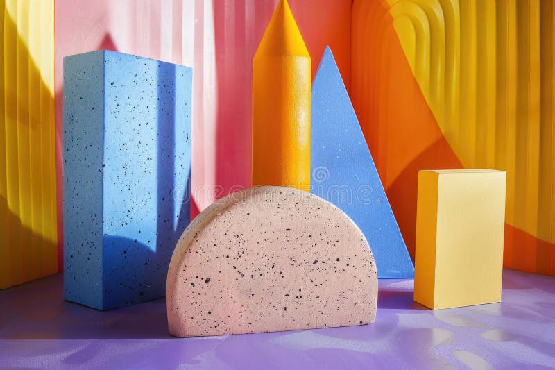 Various Colored Blocks Arranged on a Purple Background. Great for ...